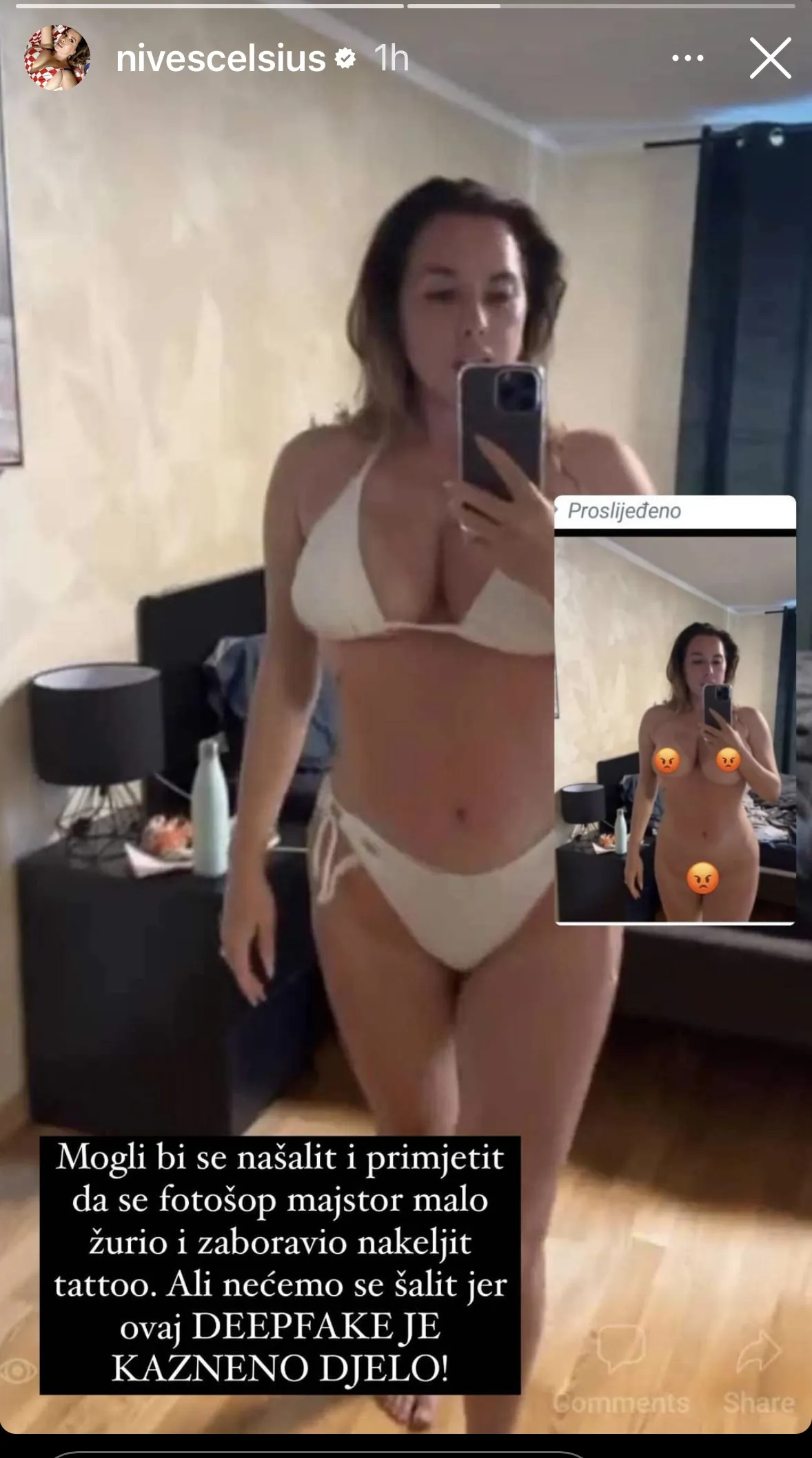 Dijeli se slika gole Nives Celzijus: “Ovo je kazneno djelo”